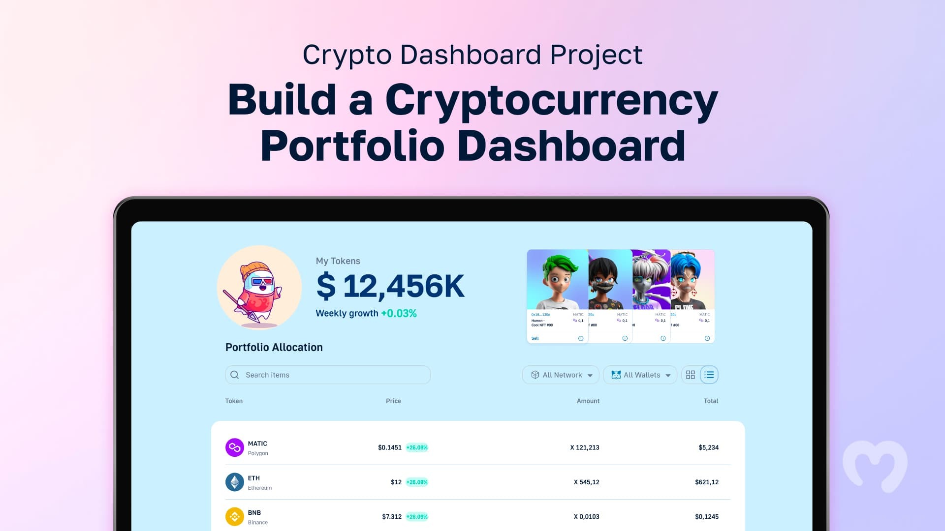 Crypto Dashboard Project - Build a Cryptocurrency Portfolio Dashboard