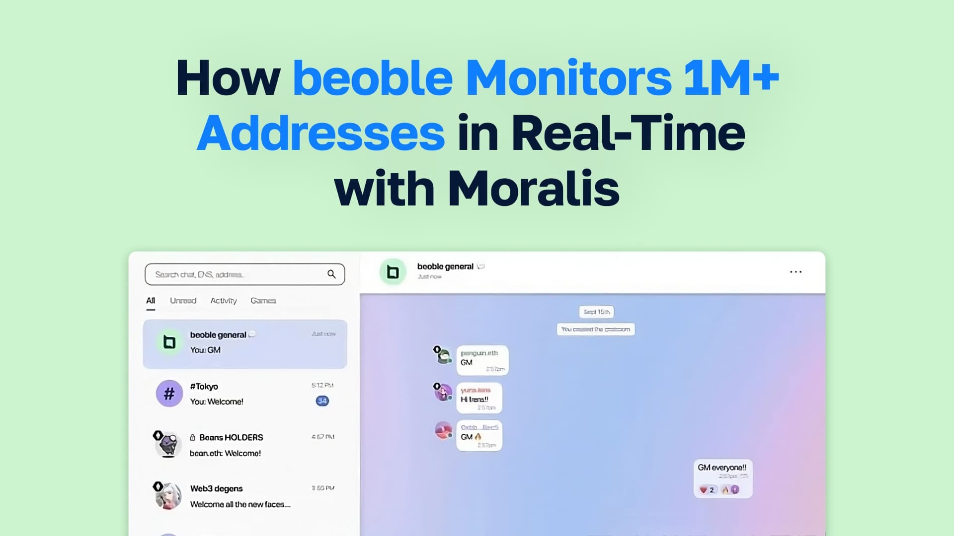 How beoble Monitors 1M+ Addresses with Moralis