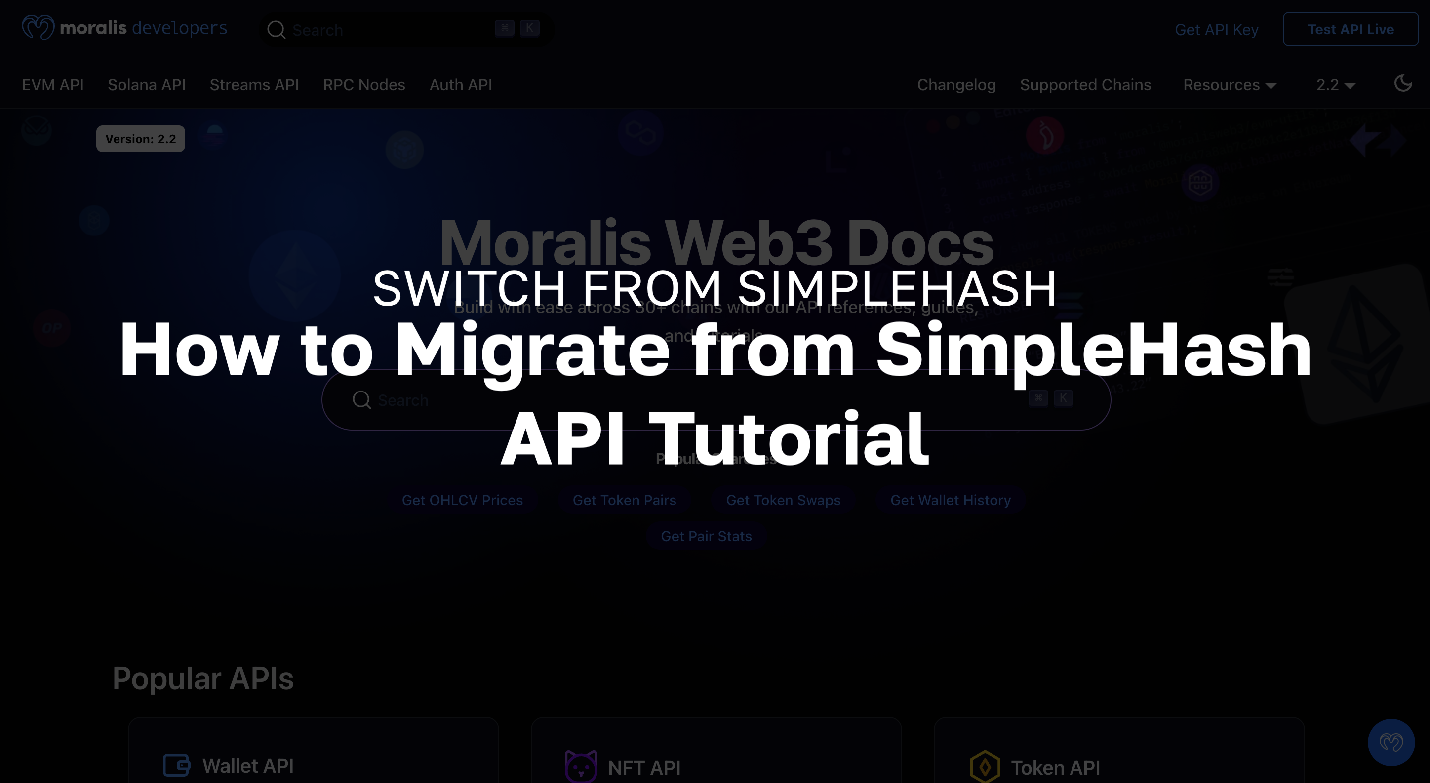 Switch from SimpleHash - How to Migrate from SimpleHash API Tutorial - Moralis APIs
