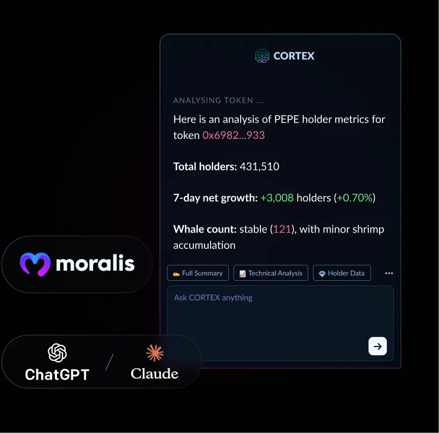 Moralis Cortex - Crypto Data for LLMs & Blockchain MCP Layer